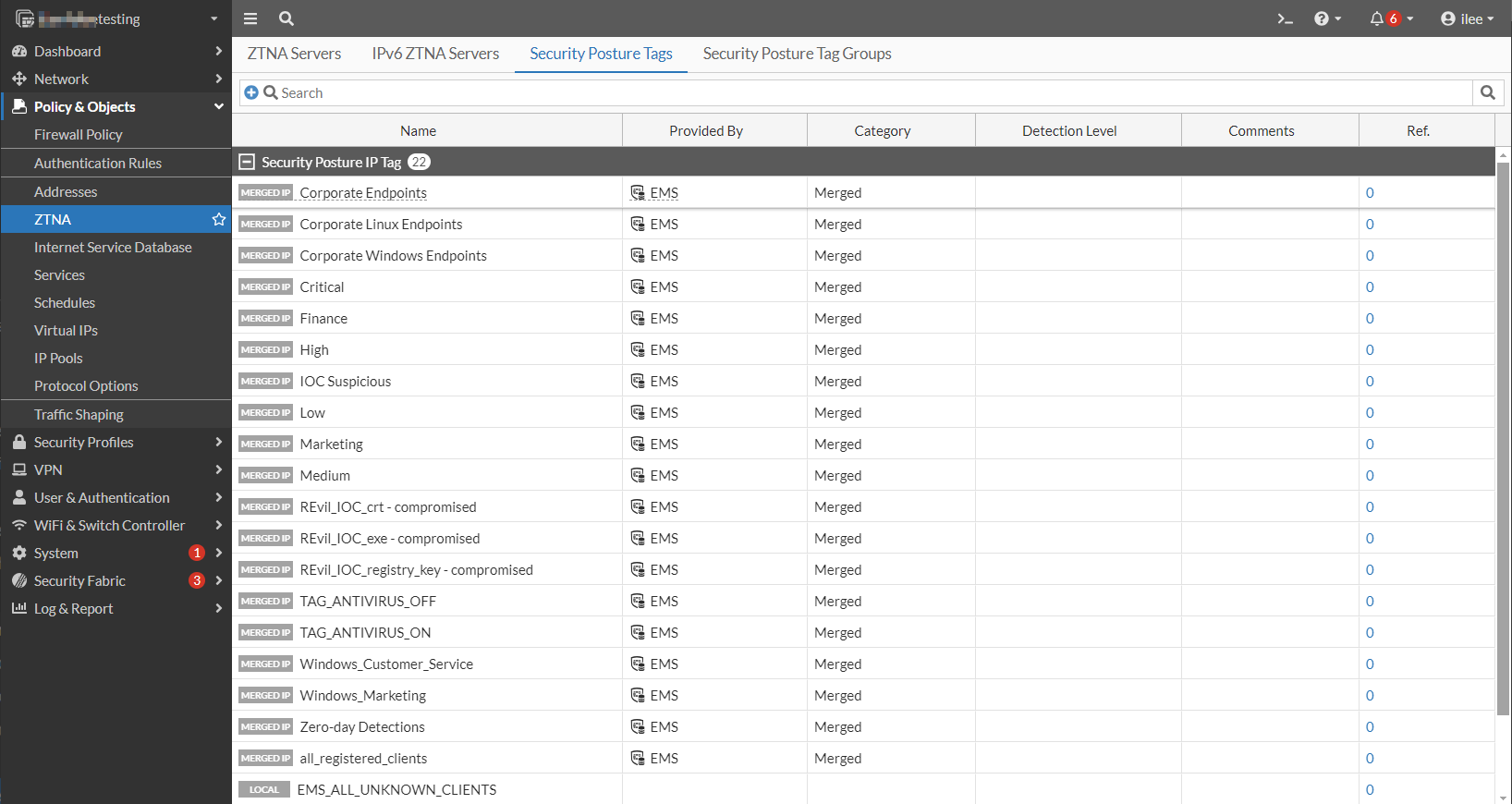 Configuring FortiOS dynamic policies using EMS security posture tags | FortiClient 7.4.3 ...